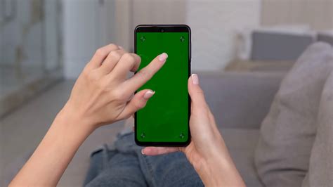 Woman Makes Swipe Up Gesture On Green Screen Stock Footage Sbv