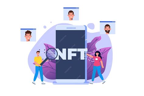 Premium Vector Nft Theme Isometric Concept Cryptographic Art Non Fungible Token Vector