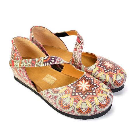 Kadın Vegan Deri Babet Ayakkabı Etnik Desen Model Gbl302