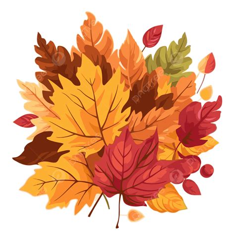 Fall Leaves Sticker Clipart Autumn Autumn Leaves Vector Cartoon Sticker Clipart Png And