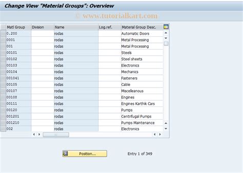 Ovt3 Sap Tcode C Sd Table 023 Material Groups