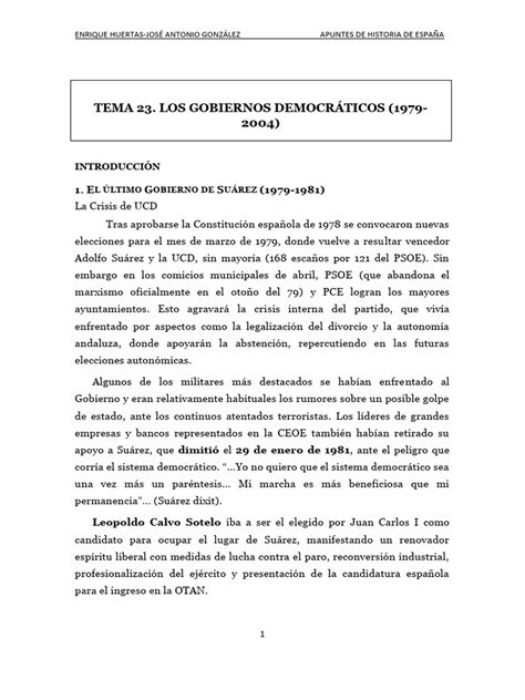 Gobiernos Democráticos Pdf España Política De España