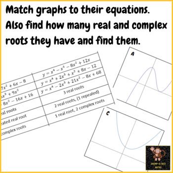 Graphing Polynomials Matching Activity By Chimp A Roo Maths TpT
