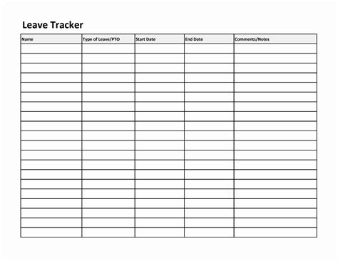 Free Excel Leave Tracker Templates
