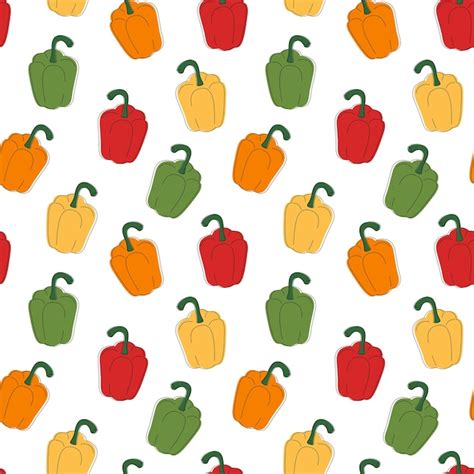Premium Vector Multicolored Bell Pepper Pattern Seamless Pattern