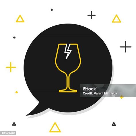 흰색 배경에 격리 된 배달 상자 아이콘에 대한 라인 깨지기 쉬운 깨진 유리 기호 다채로운 개요 개념 벡터 경계 표지에 대한 스톡 벡터 아트 및 기타 이미지 Istock