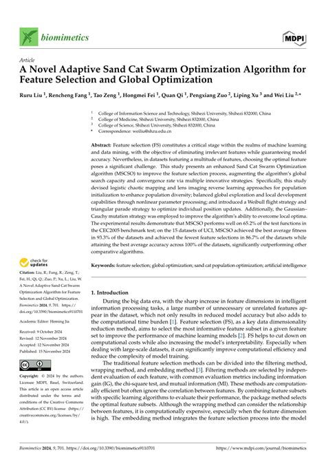 Pdf A Novel Adaptive Sand Cat Swarm Optimization Algorithm For