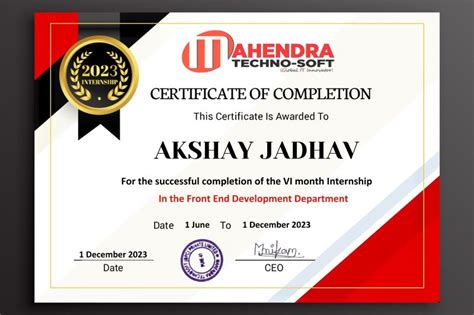 Akshay Jadhav On Linkedin Frontenddeveloper Internshipcomplete Mahendratechnosoft