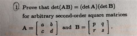 Solved Prove That Determinant Ab Determinant A