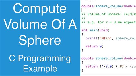 Compute Volume Of A Sphere C Programming Example Youtube