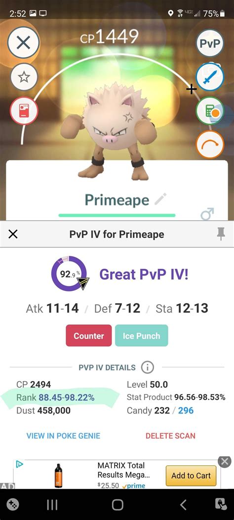 I Have 2 Primapes The First Is Ranked A Great At 92 The Second Is Ranked Only A Good Pvp At