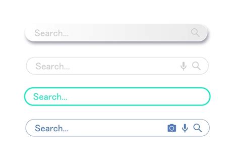 검색 바 검색 인터넷 상자 웹 사이트 Ui 바 그림자 및 Vect가 있는 빈 온라인 검색 엔진 프리미엄 벡터