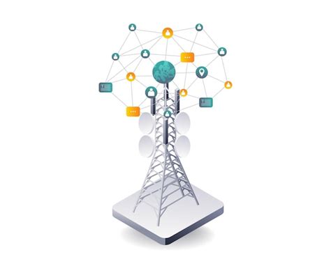 Premium Vector Information Technology Communication Tower Network
