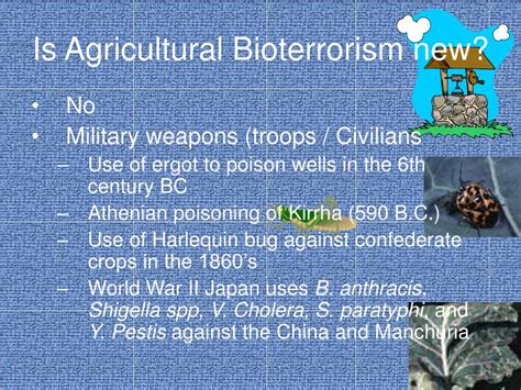 Ppt Agricultural Bioterrorism Preparing And Preventing It Powerpoint Presentation Id 252206