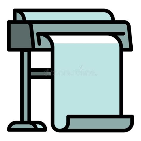 Set Plotter Icon Isolated On Black And White Background Large Format
