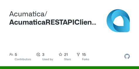 GitHub Acumatica AcumaticaRESTAPIClientForCSharp