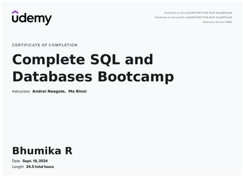 Databases Sql Udemy Techskills Fullstackdevelopment