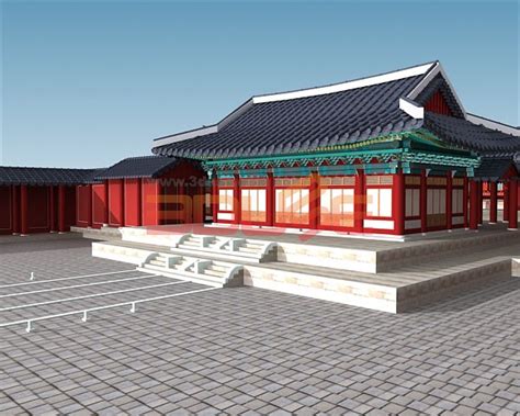 3d Hanok Models Roof 3d한옥세트 궁전 기와 전통건축 한국 문화재 민속 전통가옥 한옥 기와 지붕 돌마당 돌계단 3d서까래 용마루 추녀 처마