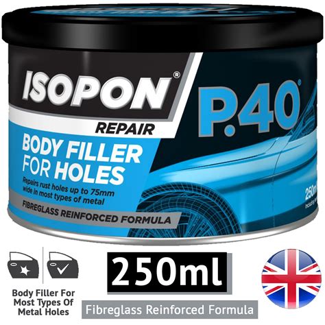 Upol Isopon P40 Metal Holes Body Filler Repair Paste Fibreglass Formul