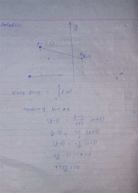 find the work done by the force field f in moving an object from p 5