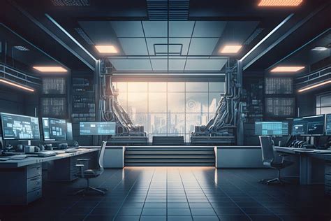 Futuristic Meeting Room Interior Conference Room Coworking Modern Office Stock Illustration