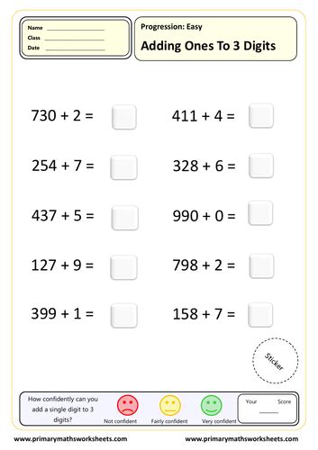 Year 3 Addition Worksheet Easy Teaching Resources
