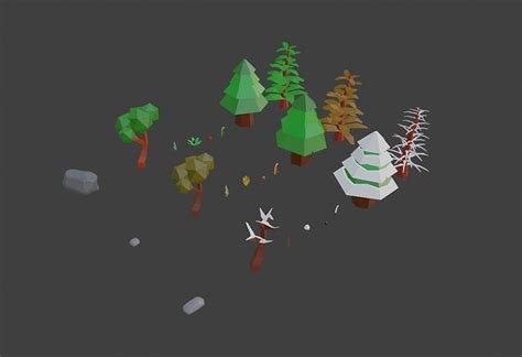 low poly forest game assets 3d model cgtrader