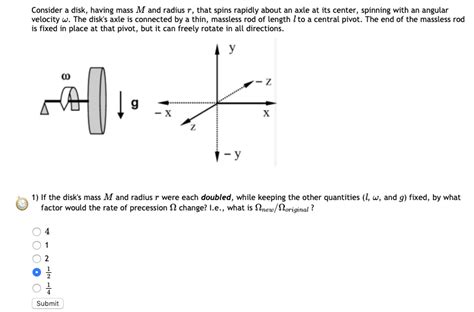 Solved Consider A Disk Having Mass M And Radius R That Chegg