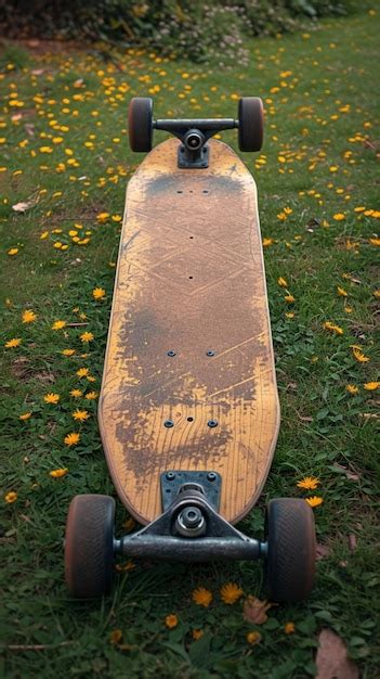 Premium Photo Nature Meets Nostalgia Old Skateboard Finds A Serene Spot On Grass Vertical