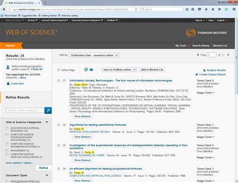 Marin Vladas Blog Terra Eu România Isi Web Of Science Web Of Knowledge