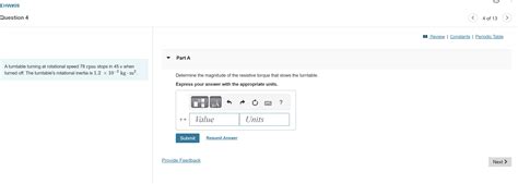 solved a turntable turning at rotational speed 78 rpm stops