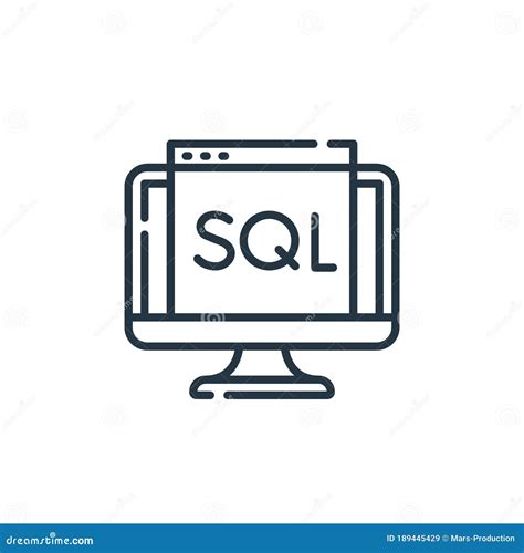 Sql Vector Icon Isolated On White Background Outline Thin Line Sql Icon For Website Design And