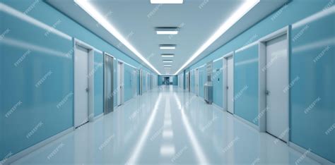 Premium Ai Image Modern Hospital Corridor Illustration Ai Generative