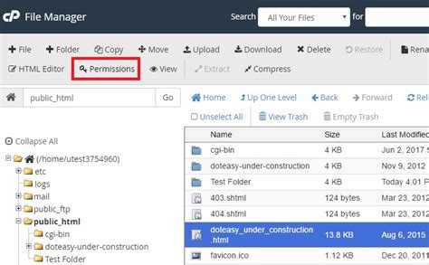 Cpanel File Manager Memodifikasi File Atau Folder Permissions
