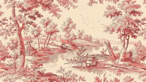 Toile Pattern Wallpaper Premium Ai Generated Image