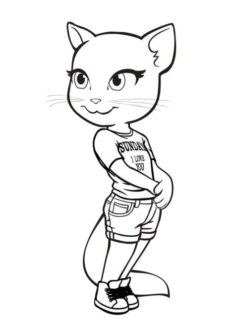 Lovely Talking Angela Coloring Page Download Print Or Color Online For Free