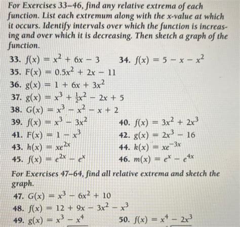 Solved For Exercises 33 46 Find Any Relative Extrema Of