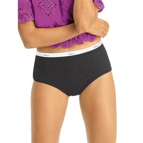 Hanes Womens Ribbed Cotton Brief Underwear Comfortable Fit Moisture