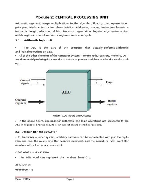 module 2 pdf subtraction central processing unit