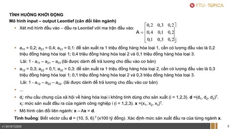 Bài Giảng Toán Cao Cấp 2 Bài 2 Định Thức Và Ma Trận Tailieuhayvn