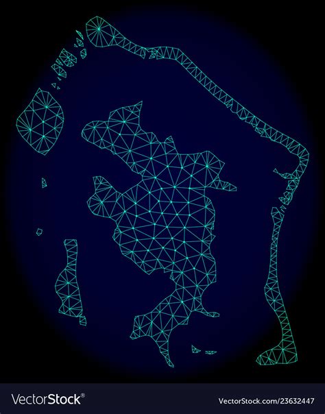 Polygonal Wire Frame Mesh Abstract Map Royalty Free Vector