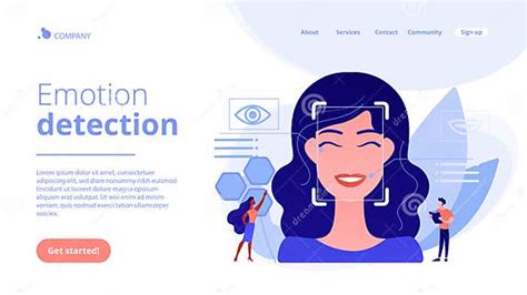 Emotion Detection Concept Landing Page Stock Vector Illustration Of