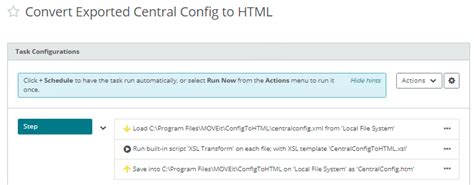 How To Export The Entire Moveit Automation Configuration As One Html Or Csv File Progress