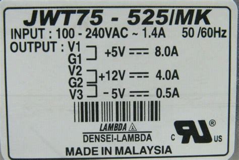 New Densei Lambda Jwt75 525 Mk Ac To Dc Converter Jwt75525mk 0785 010 0201 0 Sb Industrial