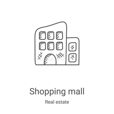 Shopping Mall Icon Vector From Real Estate Collection Thin Line