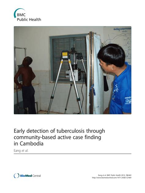 Pdf Early Detection Of Tuberculosis Through Community Based Active Case Finding In Cambodia