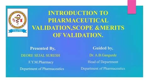 Types Of Validation And Its Aspects Pptpptx Chemistry Science