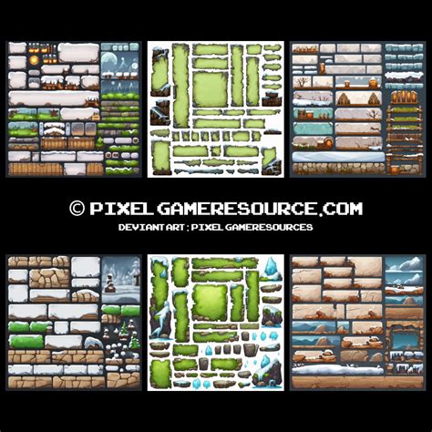 195 Tilemap 2d Video Game Asset Winter Biome Bundle 24 By Pixel Game Resources