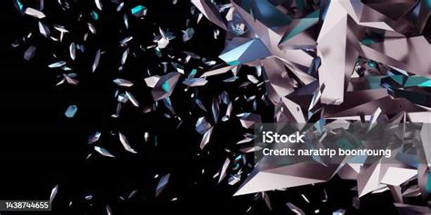 폭발 파편 파편 먼지 요소 깨진 유리 흩어져있는 검은 배경 3d 그림 고철에 대한 스톡 사진 및 기타 이미지 고철 긁힌 기물 파괴 Istock