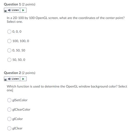 Solved Question 1 2 Points Listen In A 2d 100 By 100